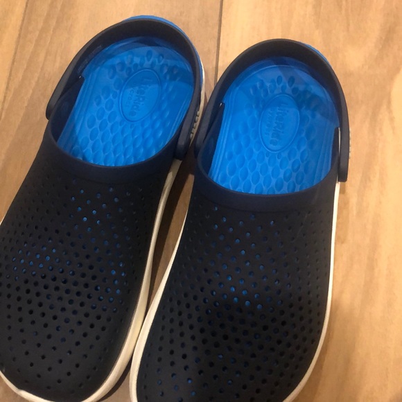 CROCS | Shoes | Like New Wore Twice Blue White And Navy Crocs | Poshmark